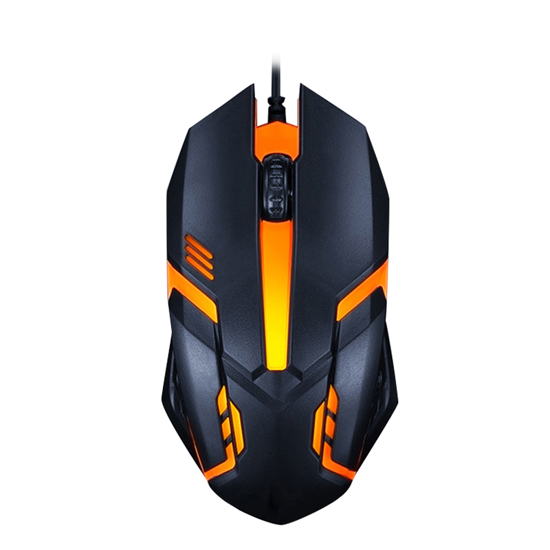 Ergonomic led rgb wired optical mouse