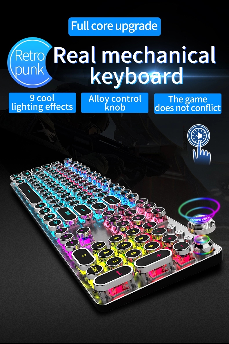 Metal panel punk mechanical keyboard