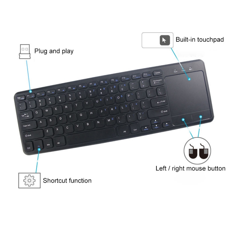 Touchpad number usb numeric wireless keyboard