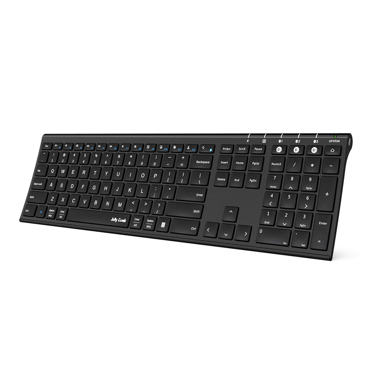 Ultra slim rechargeable quiet wireless keyboard
